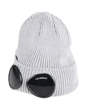C.P. COMPANY C.P. COMPANY Ribbed Knit Beanie With Goggles Detail Light Grey