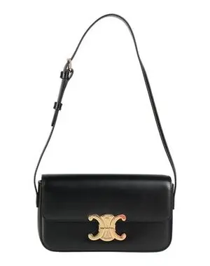 Celine Leather Flap Bag - Black