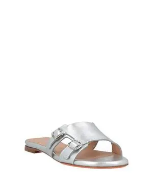 Santoni Leather Sandals - Silver