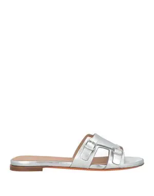 Santoni Leather Sandals - Silver
