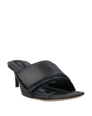 Jacquemus Chocolate Leather Slide Sandals With Spike Heel