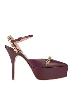 Moschino Pumps In Calfskin Leather - Plum