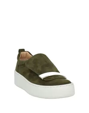 SERGIO ROSSI Military Leather Sneakers - Green