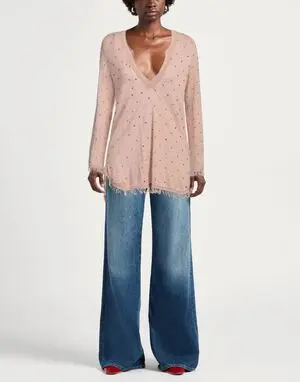 Zadig&Voltaire Sweater In Cashmere With Crystals And Fringe