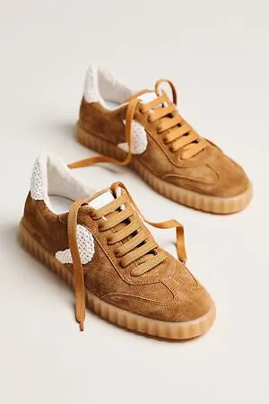 Voile Blanche Tie Fastening Sneakers For Women