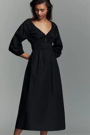 Rails Paio Cotton V-neck Midi Dress