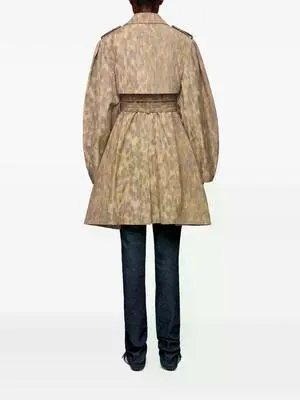 GANNI Printed Cotton Trench Coat