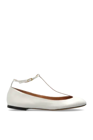 ODISSI Leather Ballet Flats - Cream