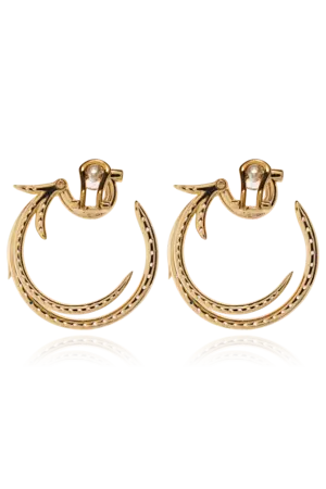 FERRAGAMO Round Clip-on Earrings With Crystals
