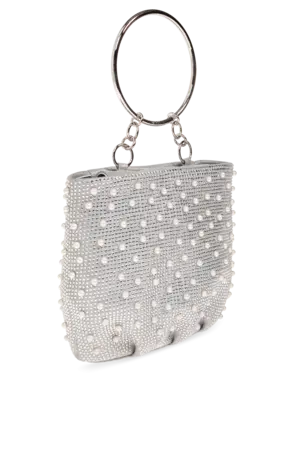 Rodo Handbag With Pearl And Mesh Detailing