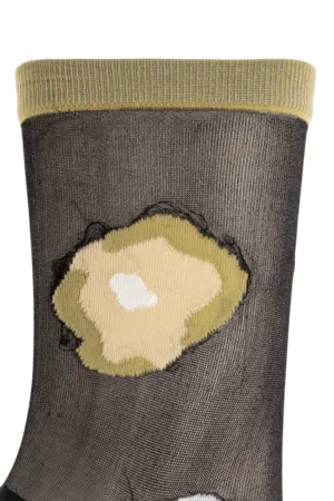 Issey Miyake Mesh Socks With Appliqué Detail
