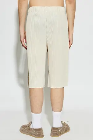 Issey Miyake Pleated Shorts - Cream