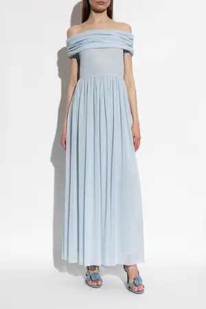 ROTATE BY BIRGER CHRISTENSEN Off-the-shoulder Maxi Dress - Blue