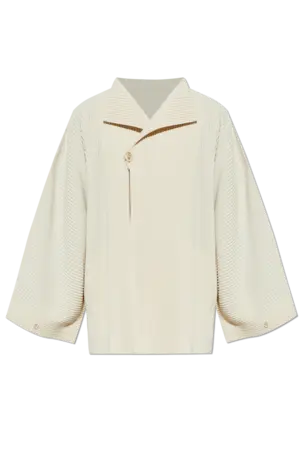 Issey Miyake Pleated Jacket - Cream