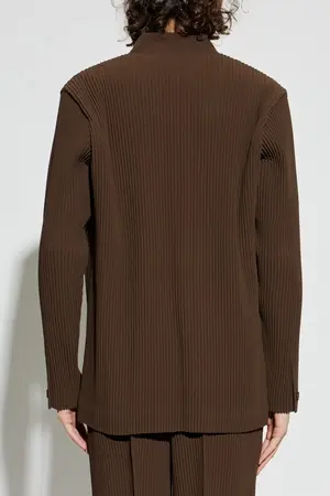 Issey Miyake Pleated Blazer - Brown