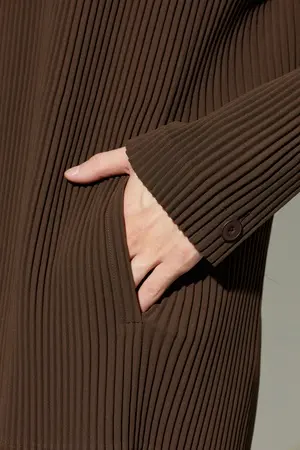 Issey Miyake Pleated Blazer - Brown