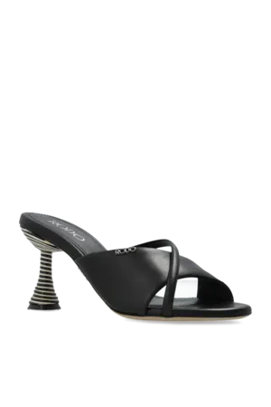 Rodo Leather Heeled Mules - Black