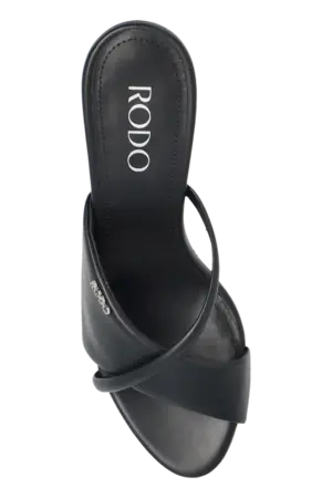 Rodo Leather Heeled Mules - Black