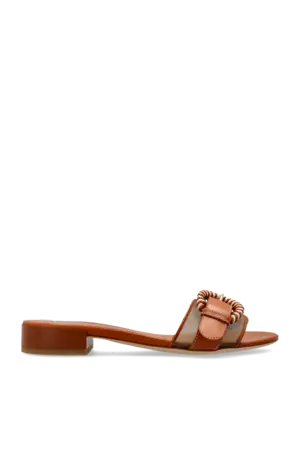 Rodo Leather Slides - Brown