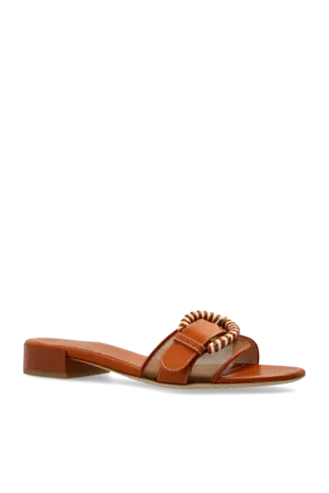 Rodo Leather Slides - Brown