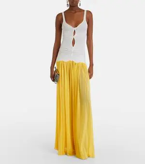 Christopher Esber Verner Cutout Lace-trimmed Jersey Maxi Dress - White