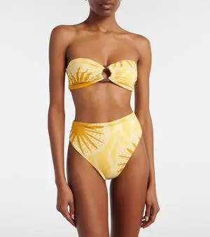 CALA DE LA CRUZ Sandra Printed Bikini Top - Yellow