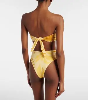 CALA DE LA CRUZ Sandra Printed Bikini Top - Yellow