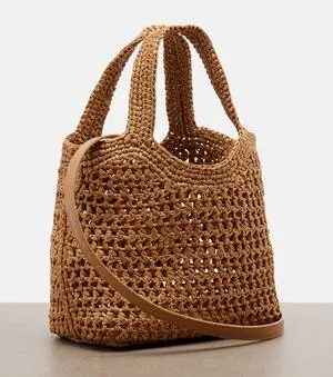 TOD'S Logo Raffia Top-handle Bag