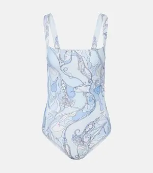 Emilio Pucci Printed One Piece Swimsuit - Blue