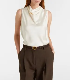Vince Cropped Satin Top