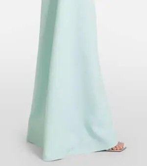Safiyaa Stephanie Draped Crepe Gown - Turquoise