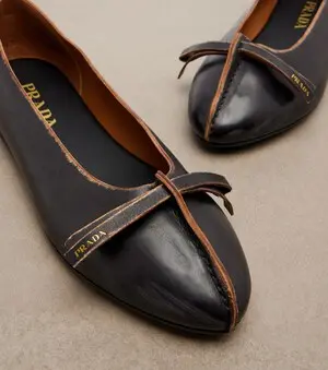 Prada Leather Ballet Flats