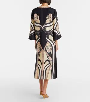 La DoubleJ Printed Silk Twill Kaftan