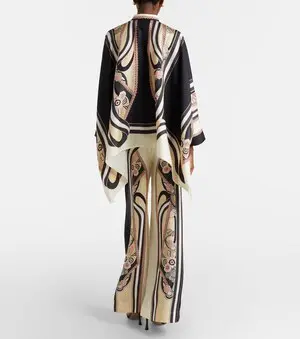 La DoubleJ Printed Silk Palazzo Pants