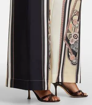 La DoubleJ Printed Silk Palazzo Pants