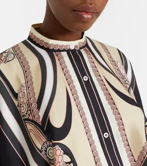 La DoubleJ Printed Silk Twill Shirt - Beige