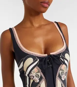 La DoubleJ Sunset Printed Swimsuit - Black