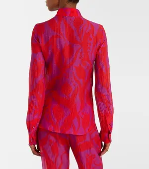 Dries Van Noten Printed Silk Shirt - Red