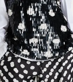 Dries Van Noten Sequined Silk Top - Black