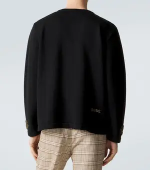BODE Looped Frog Embroidered Wool Cardigan