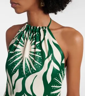 CALA DE LA CRUZ Acacia Beaded Halterneck Maxi Dress