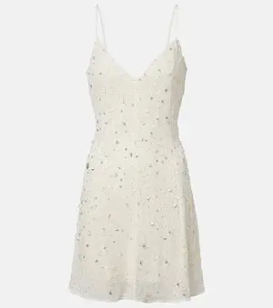 Staud Embellished Tulle Mini Dress - White