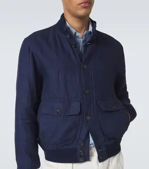 Polo Ralph Lauren Linen Bomber Jacket - Blue