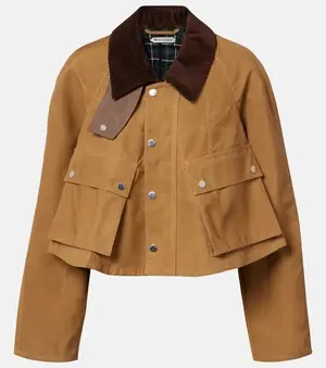 JW Anderson Corduroy-trimmed Cropped Jacket - Beige
