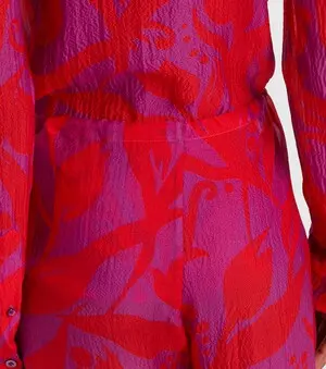 Dries Van Noten Pachas Silk Straight Pants - Red