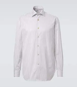 Kiton Striped Cotton Poplin Shirt