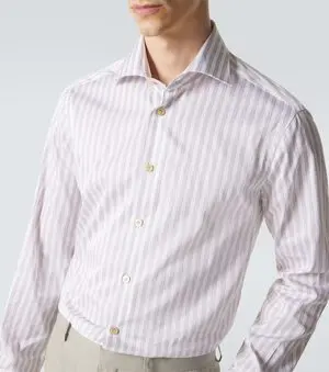Kiton Striped Cotton Poplin Shirt
