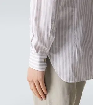 Kiton Striped Cotton Poplin Shirt