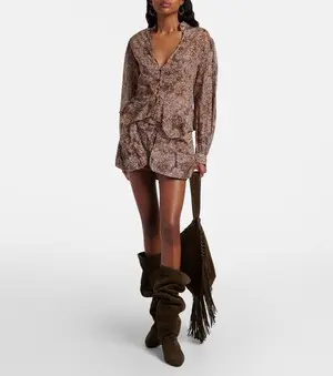 Isabel Marant Étoile Coralie Printed Cotton Miniskirt - Beige