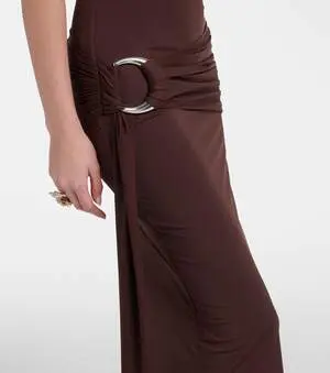DE LA VALI Aidana Draped Jersey Maxi Dress